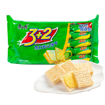 康师傅 3+2苏打夹心饼干清新柠檬500g（新老包装随机发送）-京东商城【降价监控 价格走势 历史价格】 - 一起惠神价网_178hui.com