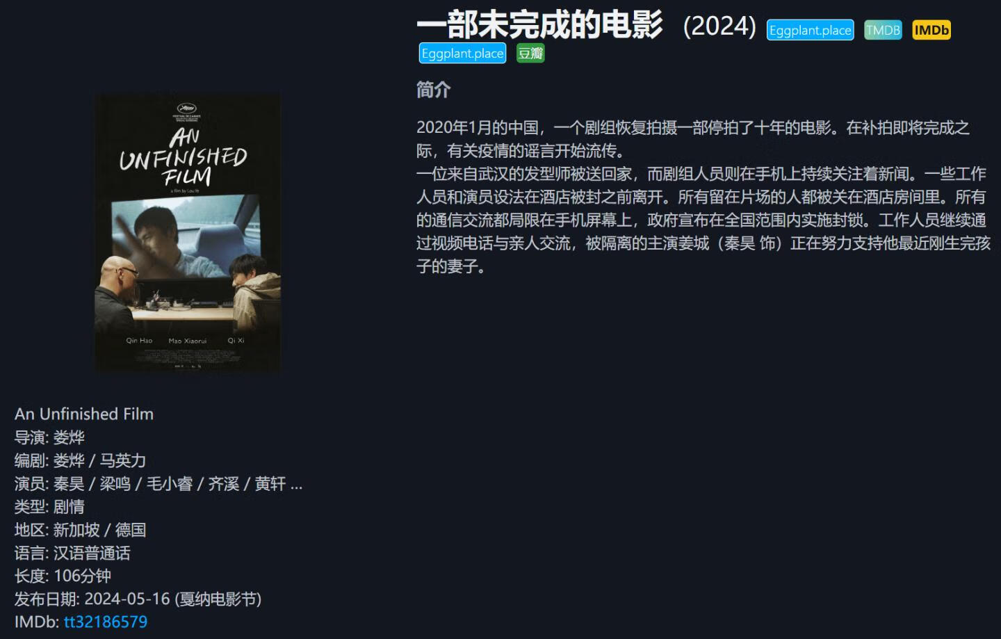 一部未完成的电影 - 低端影视