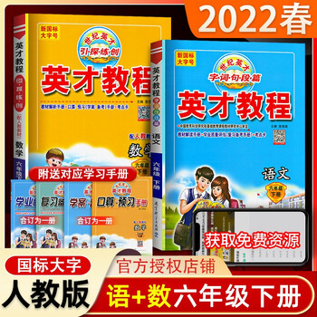 【科目可选】 英才教程六年级上下册语文数学英语部编人教版 同步教材全解全练同步训练讲解 语数下册 人教版