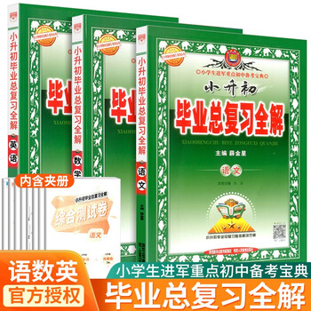 小升初毕业总复习全解 语文数学英语科学教材全解六年级下册同步练习讲解参考资料解读升学必刷题 语文+数学+英语