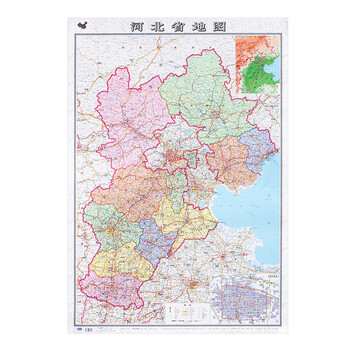 2022年 河北省地图挂图 1.1x0.8米 高清覆膜防水 加厚版 政区交通地形家用办公室挂图 不带挂杆
