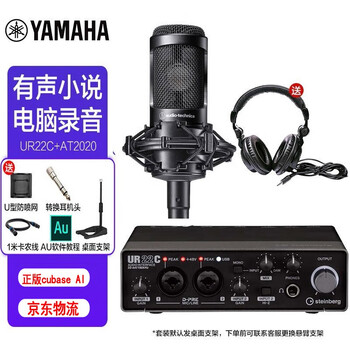 雅马哈（YAMAHA） UR22C/UR28M/UR44C外置声卡混音有声书喜马拉雅录音套装设备 UR22C搭配铁三角 AT2020有声书电脑 ...