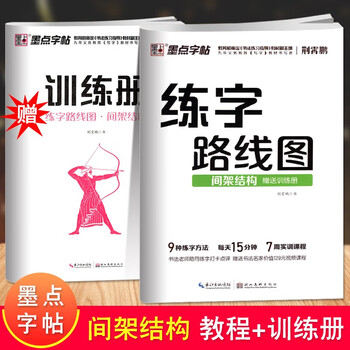 墨点字帖 练字路线图基本笔画间架结构偏旁部首 楷书入门基础训练字本控笔训练中小学生初学者硬笔楷书字帖 间架结构