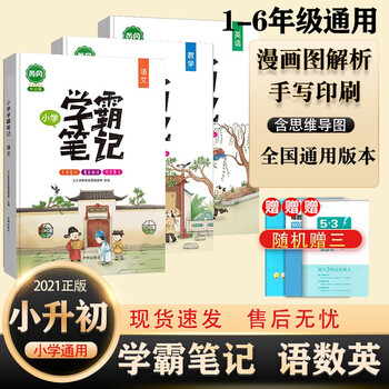【科目多选】2021抖音同款学霸笔记小学语文数学英语小学一二三四五六年级小升初课堂笔记教材复习练习题 语文+数学+英语