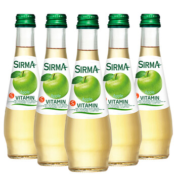 【2件7折】土耳其进口果汁气泡饮料 地中海松林SIRMA含气橙子味柠檬味苹果味石榴味250ml*6瓶 苹果汁2021年2月到期【图片 价格 ...