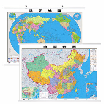 【高清升级】中国+世界地图2022年新版挂图约1.1*0.8米 双面防水覆膜商务办公室教室学生家用