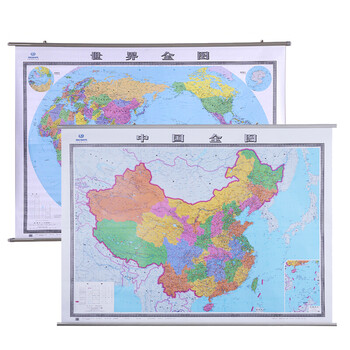 2021年 中国地图+世界地图 2米*1.5米 高清防水 大幅企业办公挂图