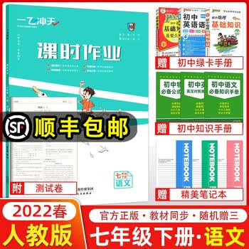 2022春季 一飞冲天课时作业七年级语文下册人教版RJ 初一下册语文同步训练课时作业本七年级下册语文教材同步作业本