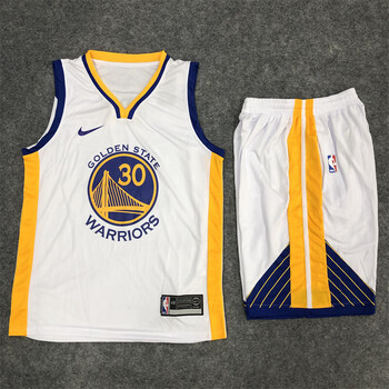 潮穿搭篮球服套装透气背心库里30号球衣真两件T恤情侣球服定制diy 白色库里30上衣+短裤 M(身高145-155cm)