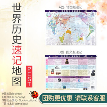2022年 世界历史速记地图 高中初中学习历史课桌面速查