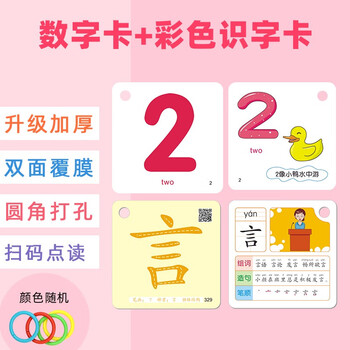 【老师推荐】儿童数字卡片0-100幼儿园宝宝早教启蒙认数识数1到100玩具认知卡 数字卡+幼儿园彩色识字252张