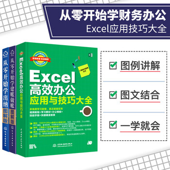 【套装3本】excel教程书籍表格制作函数公式计算机应用基础自学会计财务入门从零开始学建账做账出纳财