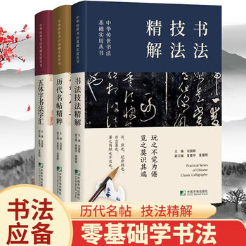 【书法实用书3册】中国传世书法技法精解+书法字典+历代名帖鉴赏楷书行书隶篆草书培训教程曹全碑王羲之兰