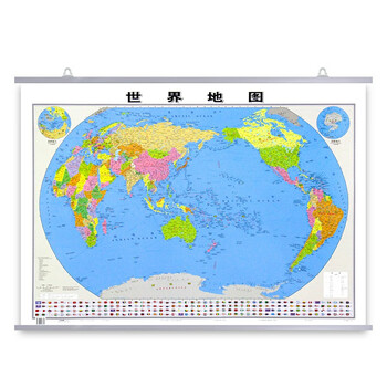 2020年世界地图挂图高清防水正版1.1米*0.8世界国家行政区划图知识版带国旗家用办公学生通用地图