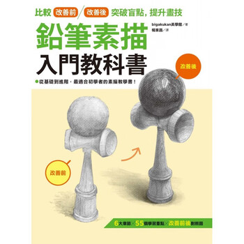 台版 铅笔素描入门教科 55个学习重点 改善前后对照图从基础进阶适合初学者的素描教