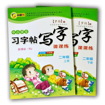中小学生新课程标准人教版上册下册 一二三四五六七八年级中小学生练字帖 写字课课 罗扬楷书习字帖练字贴 二年级上下2册