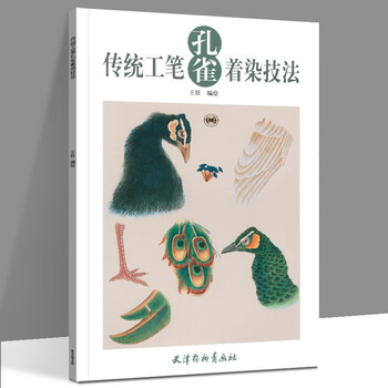 传统工笔孔雀着染技法 天津杨柳青画社