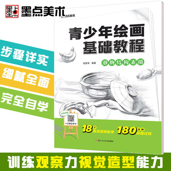 墨点美术 青少年绘画基础教程同步视频讲解 静物结构素描 素描/速写