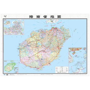 2022年新版海南省地图墙贴106x76cm加厚高清防水覆膜 卷筒发货