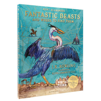 神奇动物在哪里 英文原版 Fantastic Beasts and Where to Find Them 哈利波特系列 插画彩绘版 JK罗琳 平装 英文版进口英语书籍