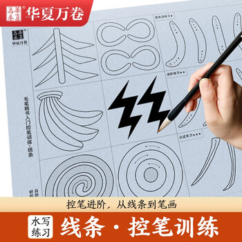 楷书入门毛笔控笔训练字帖 水写布字帖 线条扫码看视频 学生成人毛笔初学书法运笔笔控训练字帖 华夏万卷