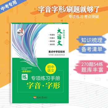 大语文初中专项练习手册 初中生语文手册全套 字音 字形