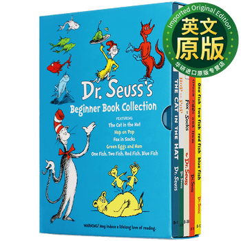 dr suess 苏斯博士经典绘本 英文原版书 戴高帽的猫 5个故事 Beginner Book green eggs and ham 精装版进口书籍 英文版