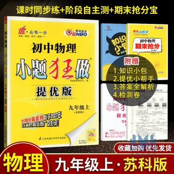 【上下册自选】恩波初三小题狂做九年级上下册巅峰提优同步9年级上下册 小题狂做初中物理提优版九年级上苏科版