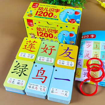 儿童识字卡无图认字3-6岁宝宝早教启蒙成语卡片识图幼儿园3000字 识字卡（第1阶段）400字