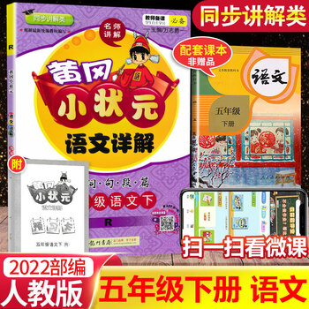 2022春 黄冈小状元语文详解 5五年级下册语文 字词句篇段部编人教版同步教材讲解解读