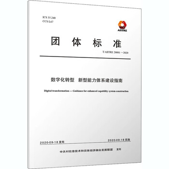 数字化转型 新型能力体系建设指南 T/AIITRE 20001-2020