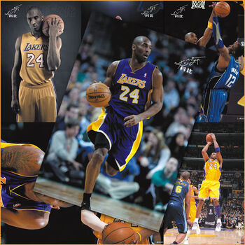 【球星推荐】科比海报 NBA篮球宿舍挂画明信片卡贴高清壁纸卧室墙纸球星 科比一套8张【送双面胶】