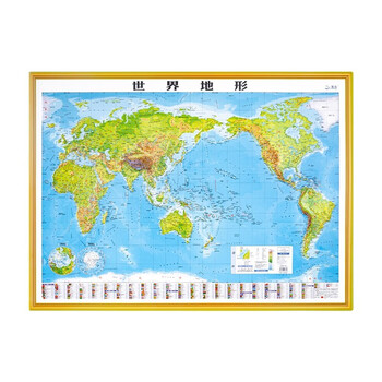 【3D精雕地形版】2022年中国地图凹凸版立体世界地形图挂图 1.1*0.8米 世界地形图 单张