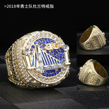 篮球戒指模型湖人科比库里詹姆斯杜兰特球星勇士戒指纪念收藏项链摆件钥匙扣 2018杜兰特勇士总【戒指1枚】