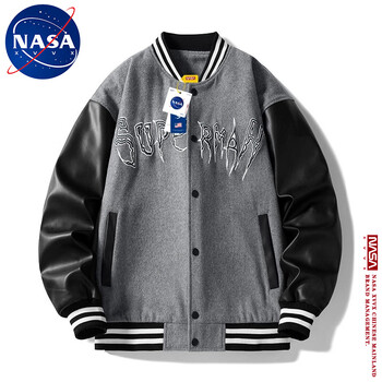 NASA XVVX夹克男春秋季美式棒球服外套男潮流痞帅宽松情侣衫字母飞行员绣花 22116灰色 2XL【图片 价格 品牌 报价】-京东
