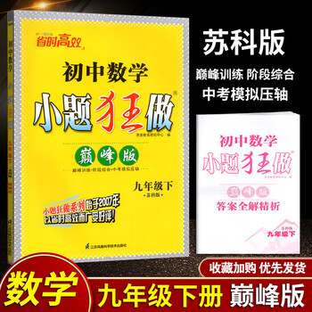 【上下册自选】恩波初三小题狂做九年级上下册巅峰提优同步9年级上下册 小题狂做版九年级数学下册苏科版  巅峰版