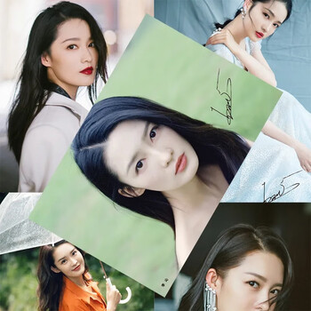 李沁海报写真周边壁纸挂画明信片高清墙贴墙纸一套8张 李沁海报(8张随机)