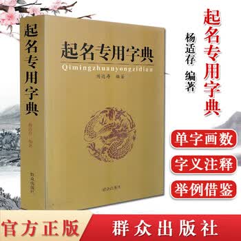 起名专用字典  杨适存 编著 群众出版社 姓名学五格数理吉祥起名用字 数理吉凶简表 9787501