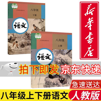 【套装两本】初中8八年级上下册语文书人教版部编版2021适用八上下语文课本教材教科书 人民教育出版社