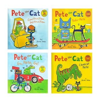 Pete the Cat 皮特猫 儿童英语阅读 亲子互动 图画故事绘本 4册