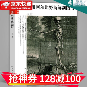 【领券减100】艺用阿尔比努斯解剖图谱 体骨骼与肌肉图谱 人民美术出版社素描图书教材