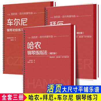 【大音符活页版】拜厄钢琴基础教程+车尔尼钢琴初级练习作品599+哈农钢琴练指法（精注版）儿童钢琴练习
