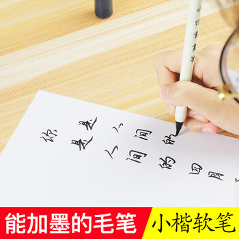 钢笔式软笔秀丽笔新毛笔小楷书法初学者软头笔可加墨签名练字笔便携式抄经描红宣纸专用笔仿毛笔狼毫兼毫 小楷 1支笔