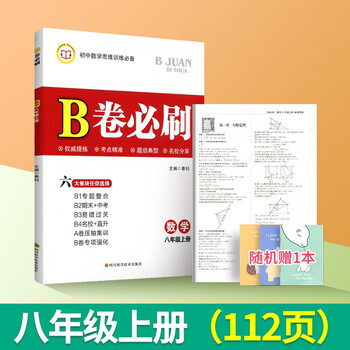b卷必刷八年级上册下册数学初二八上练习册八下期末冲刺复习题全解8年级B卷初中数学必刷思维专项训练辅导书教辅资料 b卷必刷八上