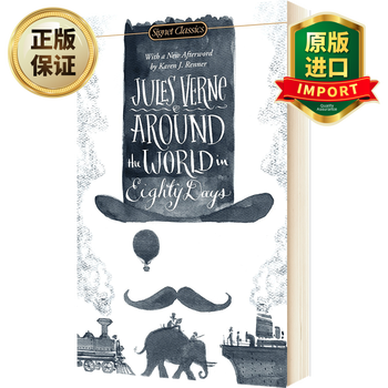 环游世界80天 英文原版小说 Around the World in Eighty Days 环游地球八十天环球旅行记 经典文学世界名著 凡尔纳 进口英语书籍