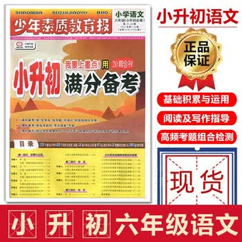 少年素质教育报小学语文六年级小升初 小升初满分备考全新修订版中教万联6年级小学考试教育报