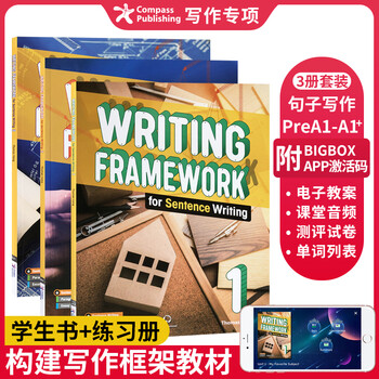 原版进口 小学英语写作入门训练 writing framework 句子写作框架 少儿寒暑假专项教材 初级Sentence Writing全册1-3级