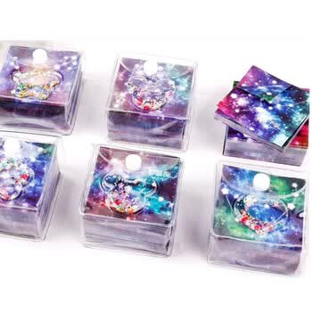 星空纸儿童十二星座折纸双面套装正方形手工纸卡纸12小号太空彩纸 6.4厘米双面双色星座折纸3包 入油流沙款超漂亮