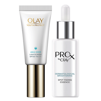 OLAY小白瓶ProX精华液零重力小白伞抗晒霜女面部护肤套装 ProX亮洁晳颜精华液40ml+水感凝时臻护菁颜防【图片 价格 品牌 报价】-京东