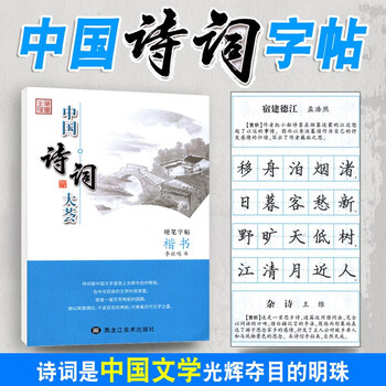 硬笔字帖楷书行楷李放鸣中国诗词大荟初高中学生钢笔书法练字帖笔墨先锋练字速成男女生大学生成人书法练习册 中国诗词字帖-楷书